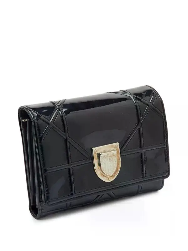 Dior 2015 Diorama Leather Wallet - Black