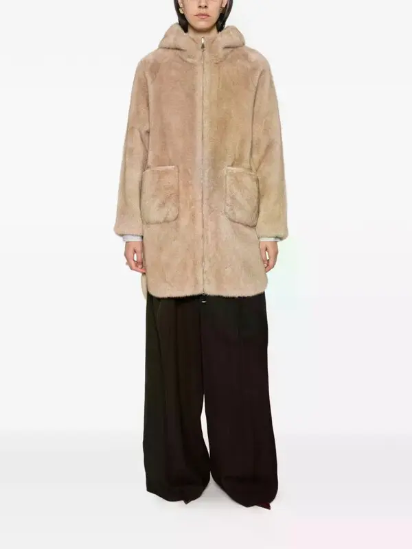 ZOE PARIS Hooded Faux-fur Coat