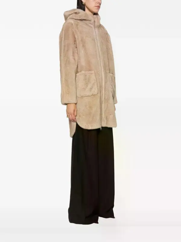 ZOE PARIS Hooded Faux-fur Coat