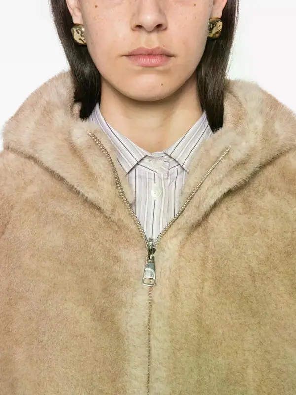 ZOE PARIS Hooded Faux-fur Coat