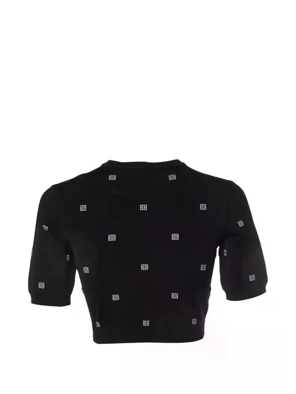 Givenchy Logo Jacquard Knit Crop Top