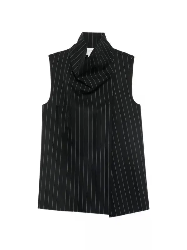 Sportmax Pinstripe-pattern Sleeveless Top - Black