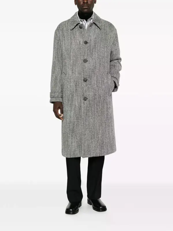 Dolce & Gabbana Herringbone-weave Single-breasted Overcoat