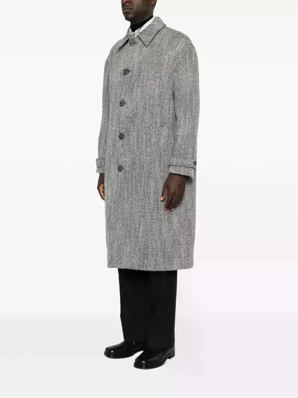Dolce & Gabbana Herringbone-weave Single-breasted Overcoat