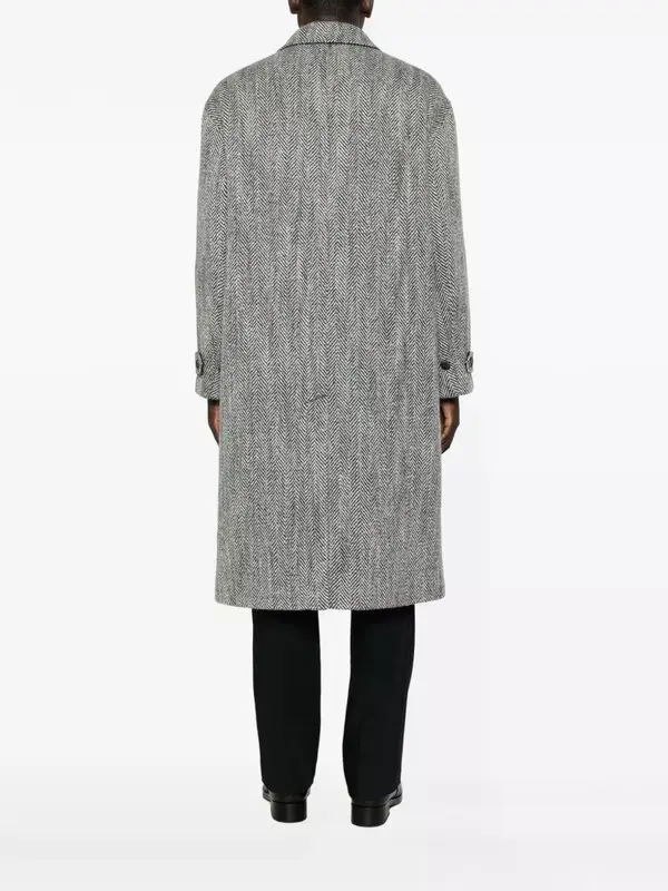 Dolce & Gabbana Herringbone-weave Single-breasted Overcoat