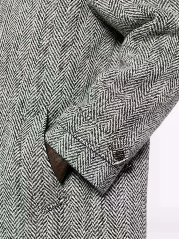 Dolce & Gabbana Herringbone-weave Single-breasted Overcoat