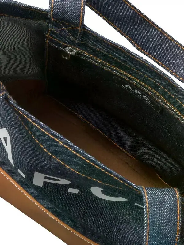 A.p.c. Axel Logo-printed Leather-trimmed Tote Bag