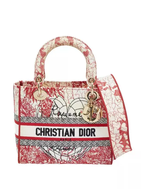 Dior 2021 Medium Lady D-lite Toile De Jouy Tote Bag