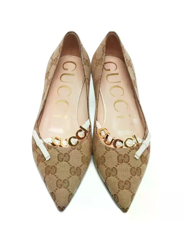 Gucci Gg Canvas Bow Ballet Flats