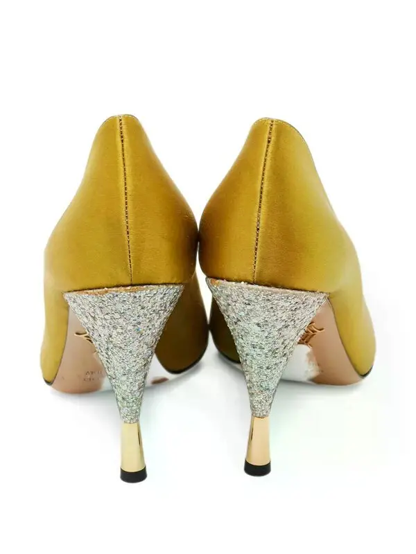 CHARLOTTE OLYMPIA Pointed-toe Glitter-embellished Heeled Pumps