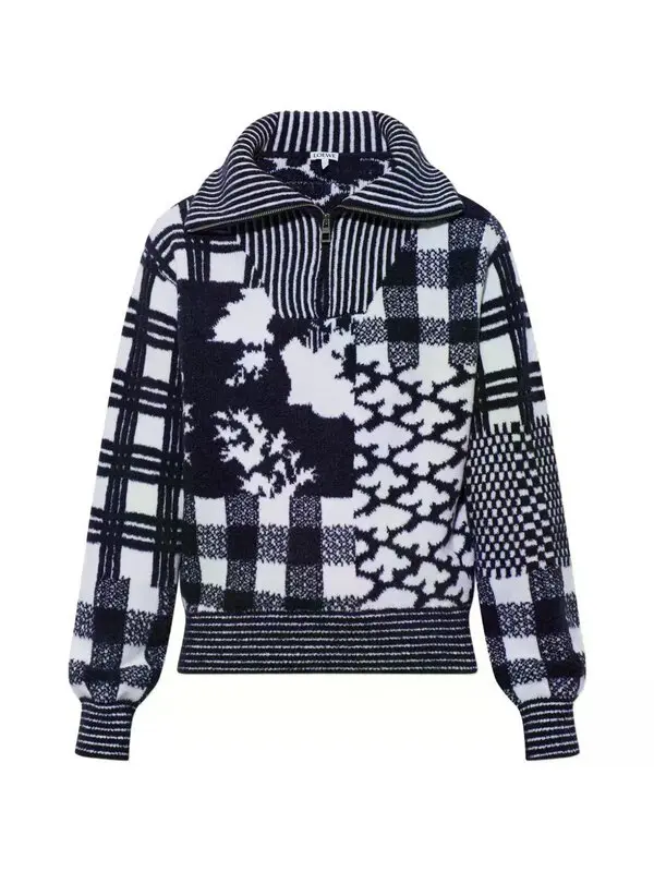 Loewe X Cosima Von Bonin Zip-up Sweater In Wool - Blue