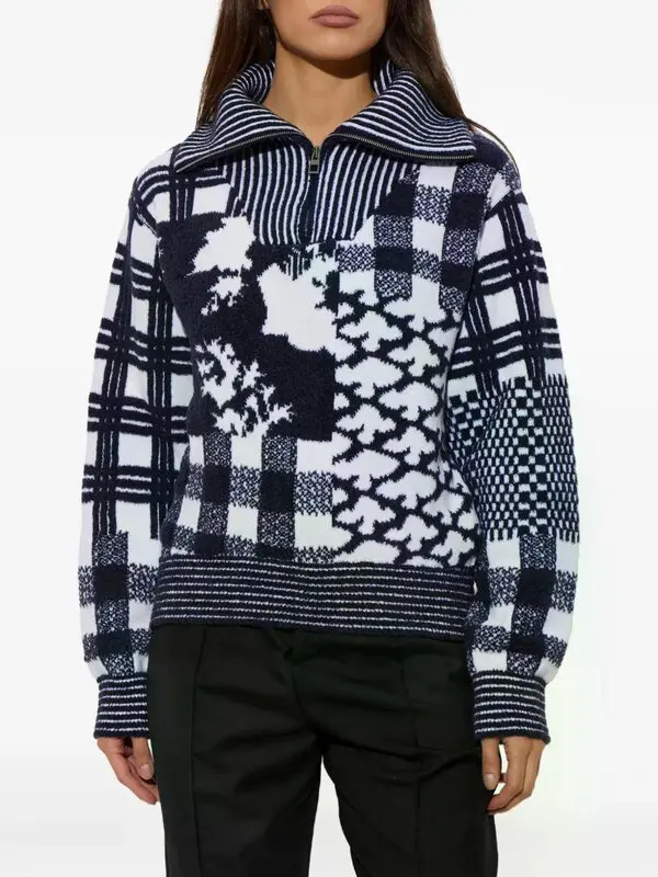 Loewe X Cosima Von Bonin Zip-up Sweater In Wool - Blue