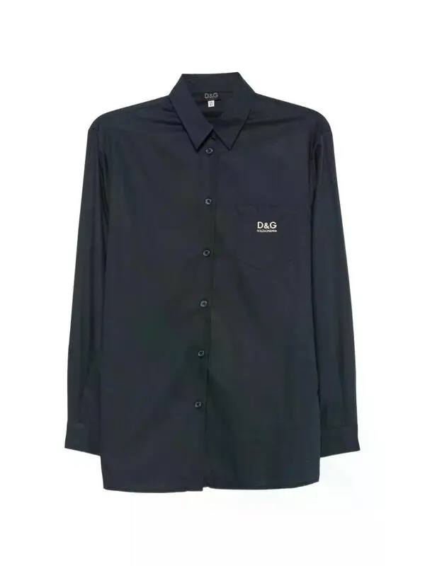 Dolce & Gabbana 2000s Logo-embroidered Shirt - Black