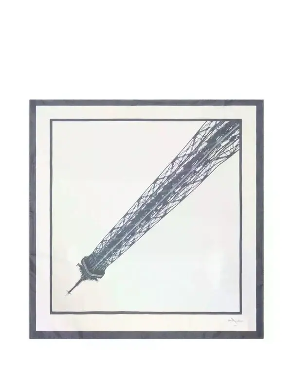 Matieres Fecales Eiffel Tower-print Scarf - Neutrals