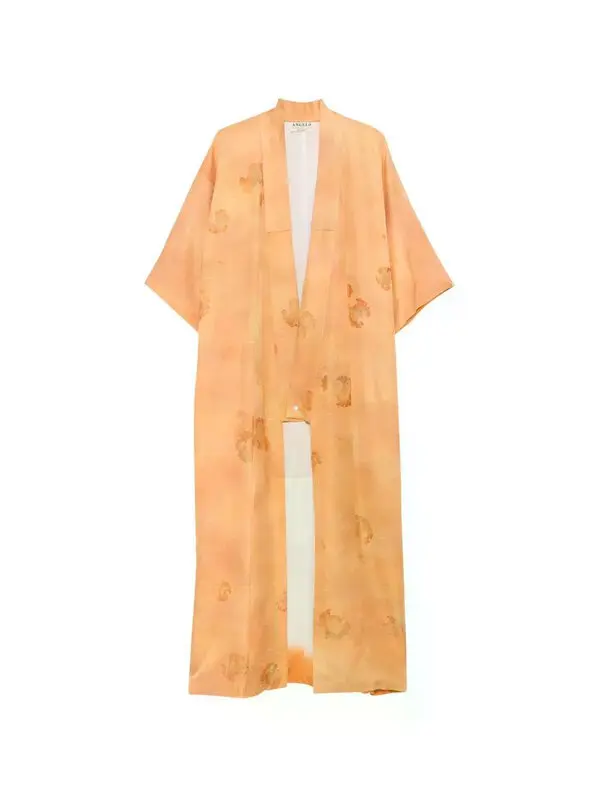 A.N.G.E.L.O. VINTAGE CULT 1970s Floral-print Kimono Dress - Orange