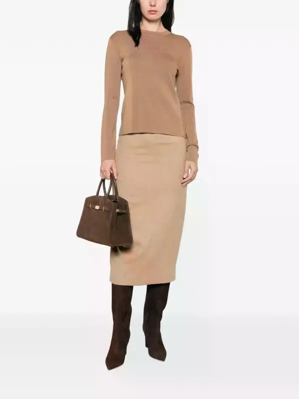Max Mara Embroidered Logo Sweater - Neutrals