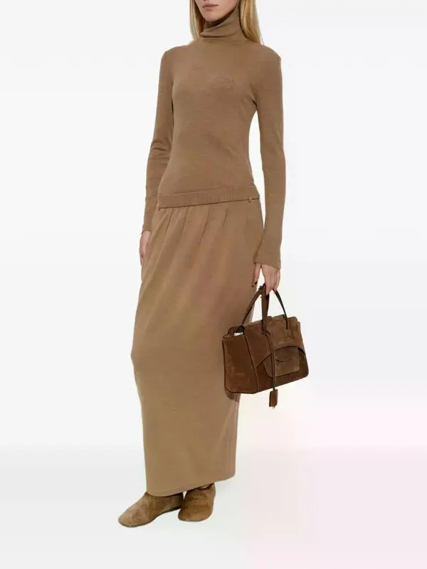 Max Mara Angizia Pleated Wool Maxi Skirt