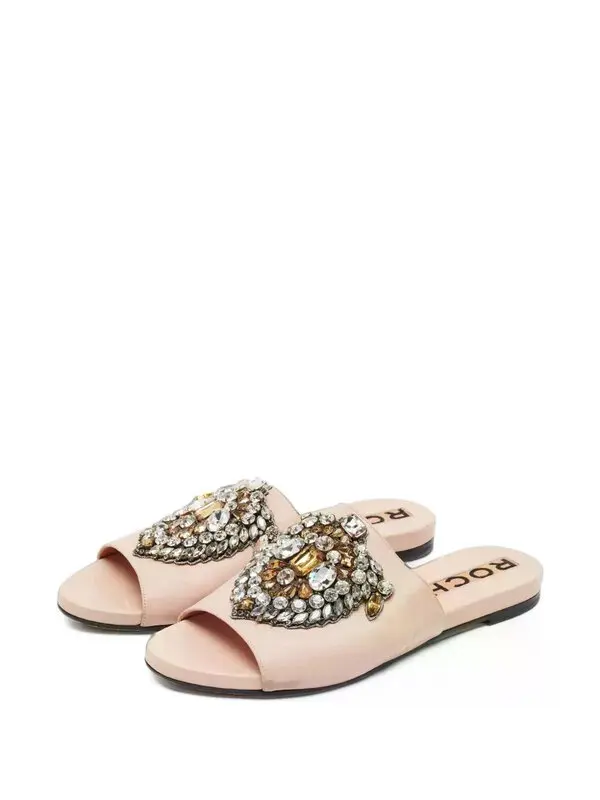 Rochas Crystal-embellished Leather Sandals