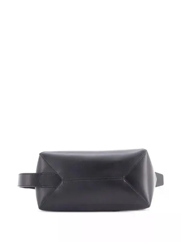 Loewe Puzzle Fold Wash Bag Leather Pouch - Black
