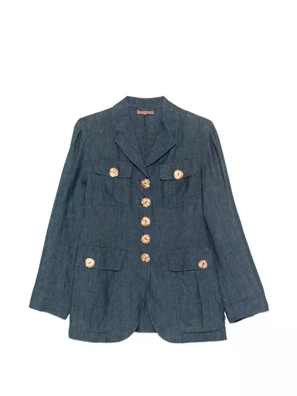 ROMEO GIGLI 1990s Button-up Linen Jacket