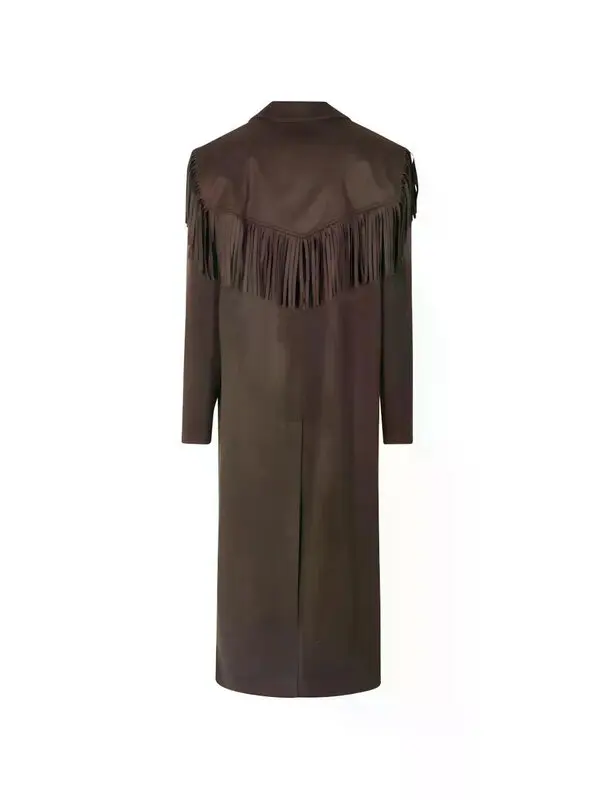 Federica Tosi Fringe-detail Cape-overlay Coat
