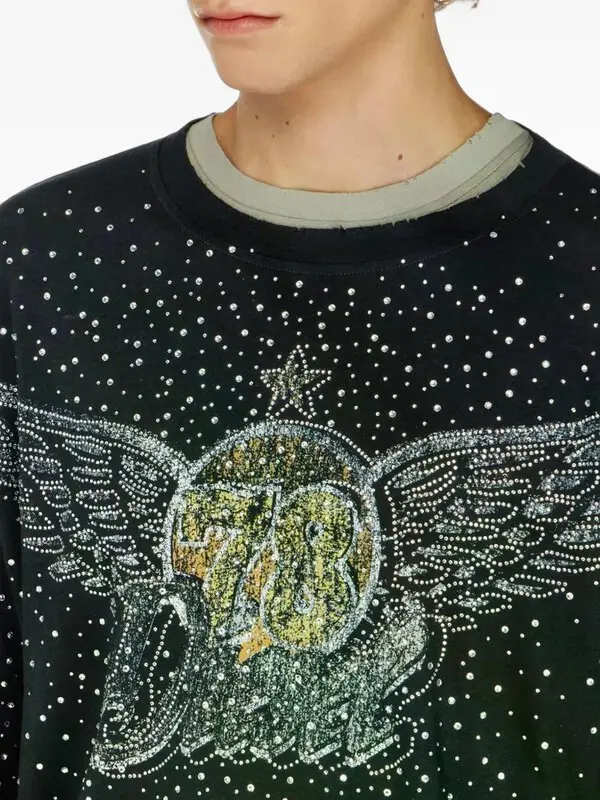 DIESEL® Rhinestone-embellished Long-sleeve T-shirt