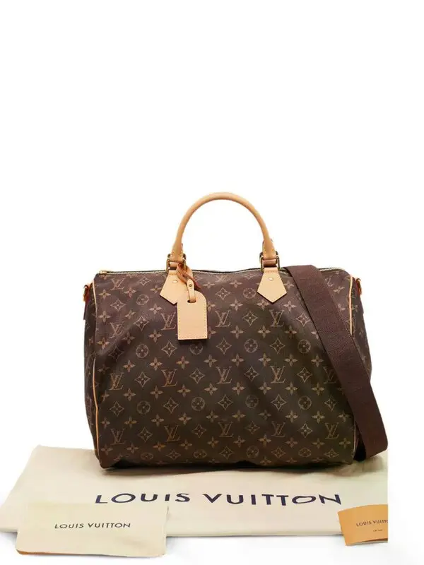 LOUIS VUITTON Speedy 40 Bandoulière Monogram Patterned Duffel Bag