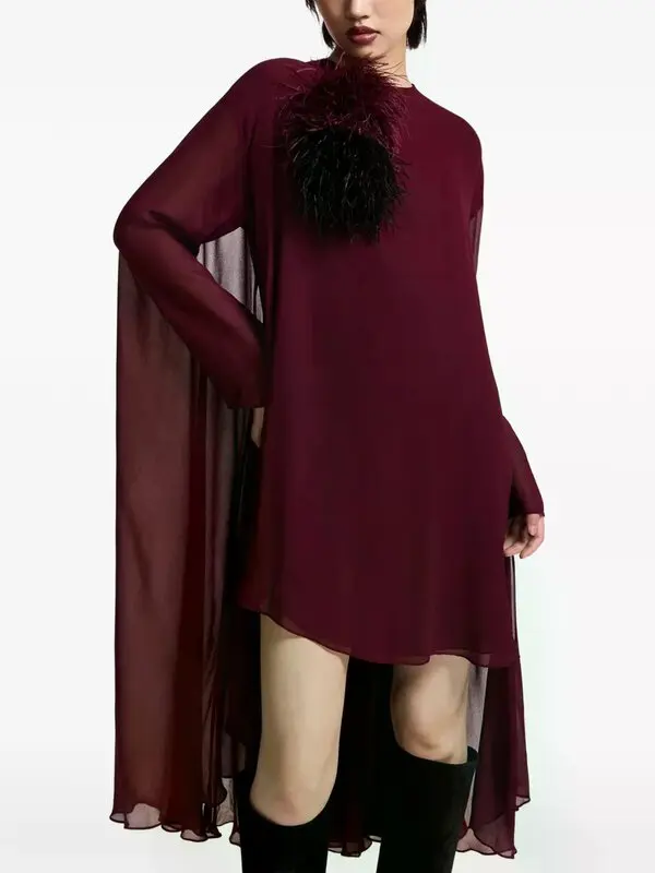 Essentiel Antwerp Kaydence Cape-overlay Gathered-back Asymmetric Mini Dress