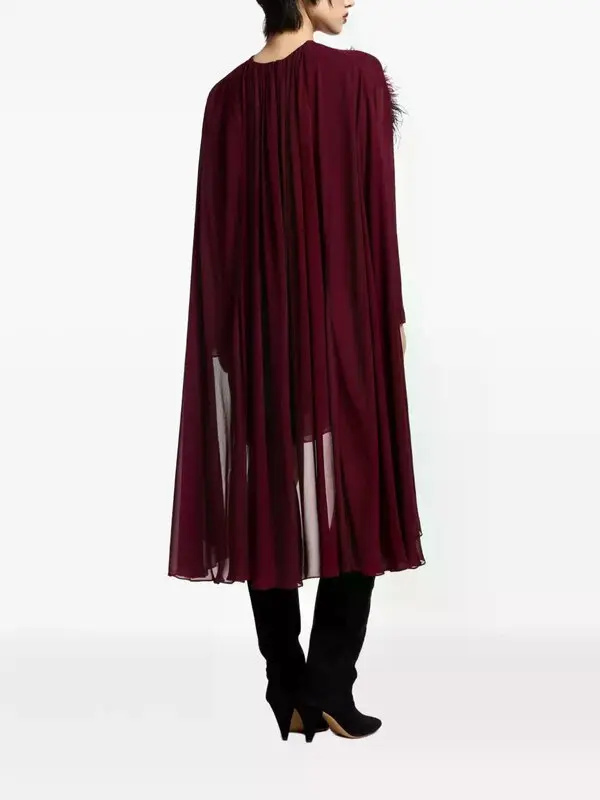 Essentiel Antwerp Kaydence Cape-overlay Gathered-back Asymmetric Mini Dress