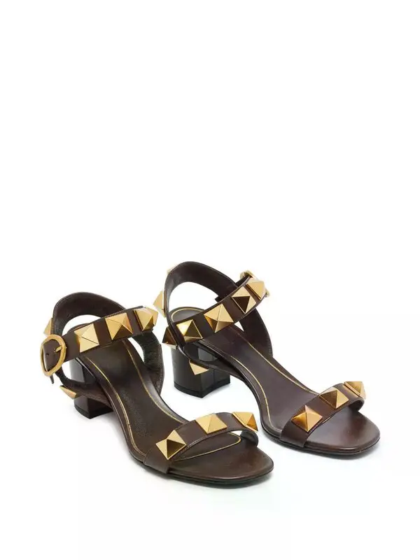 Valentino Garavani Roman Stud Ankle Strap Sandals - Brown