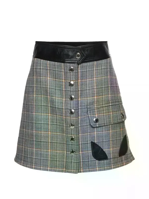 LOUIS VUITTON Plaid-pattern Buttoned Skirt