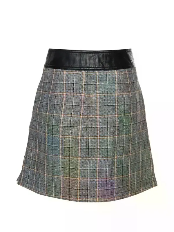LOUIS VUITTON Plaid-pattern Buttoned Skirt