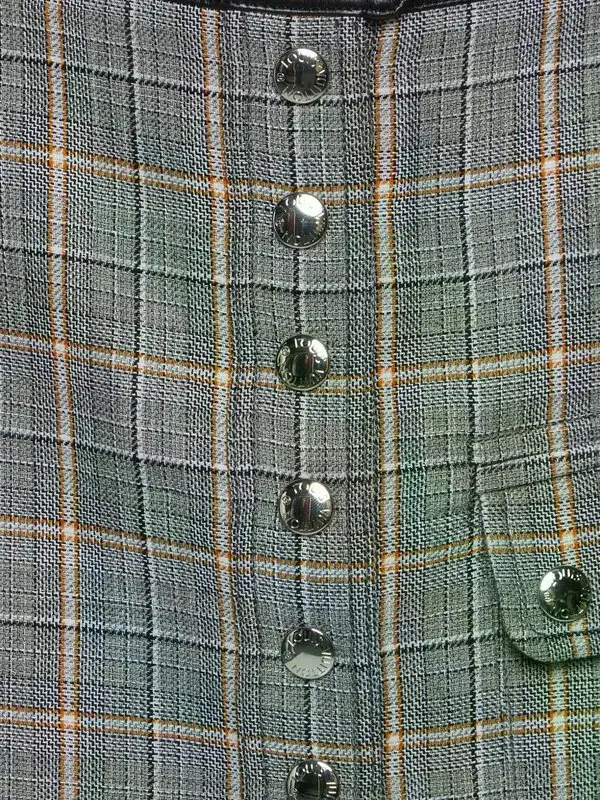 LOUIS VUITTON Plaid-pattern Buttoned Skirt
