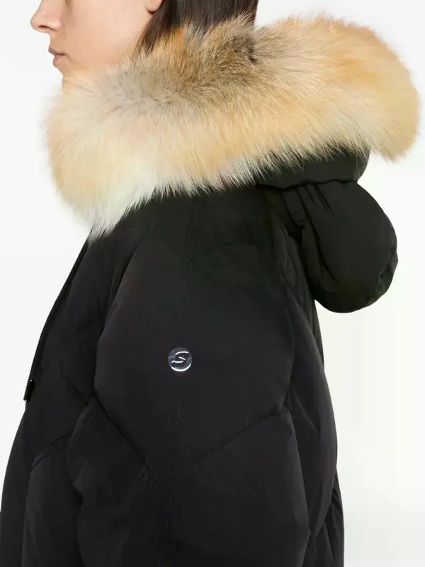 SEA WING Fur-trim Diamond-quilted Coat