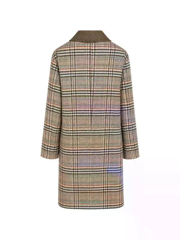 AMARANTO Check-pattern Long-sleeve Coat