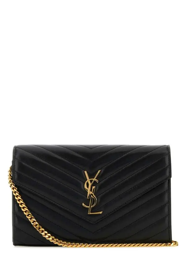 Saint Laurent Leather Cassandre Clutch