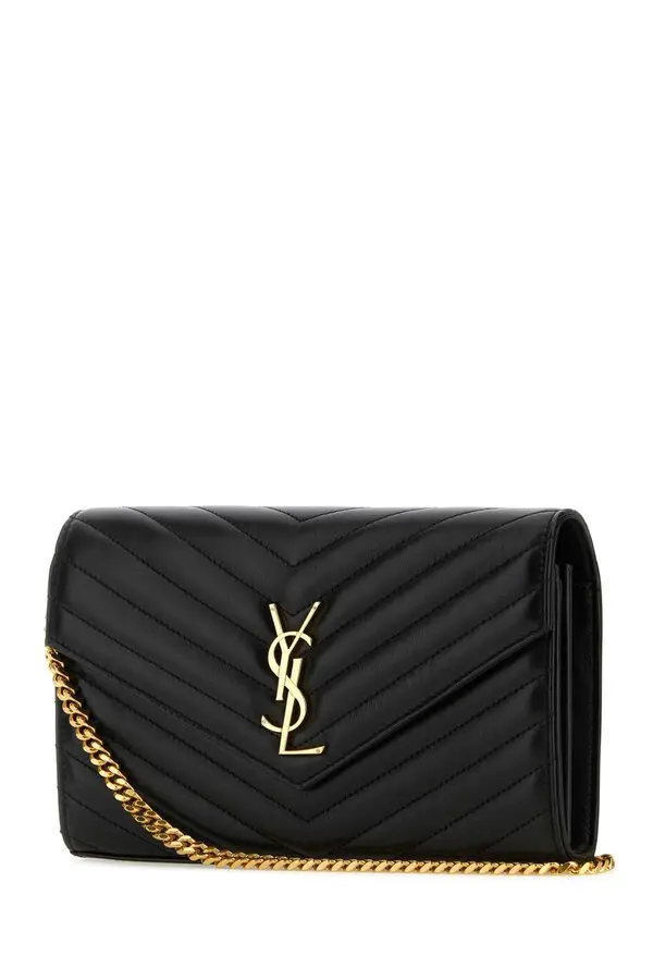 Saint Laurent Leather Cassandre Clutch