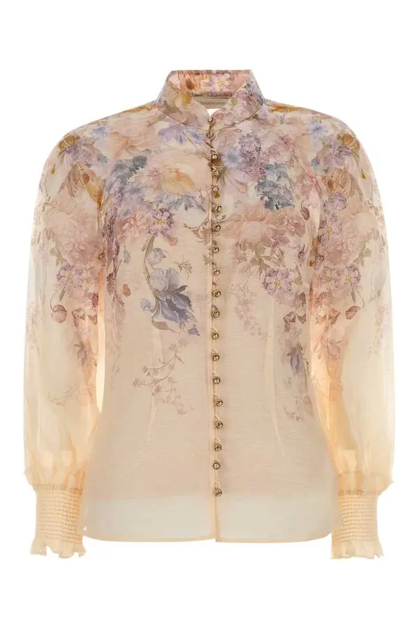 Zimmermann Printed Linen Blend Ascent Shirt - Multicolor