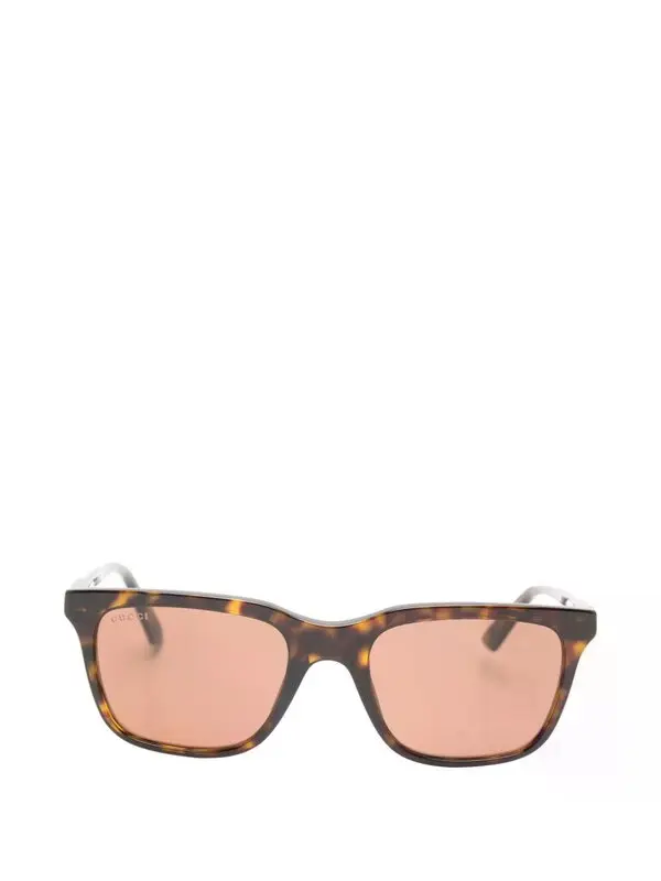 Gucci Tortoiseshell-effect Square-frame Sunglasses - Brown