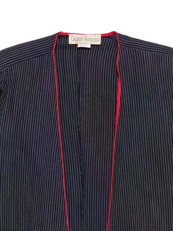 Versace 1980s Pinstripe-print Open-front Jacket
