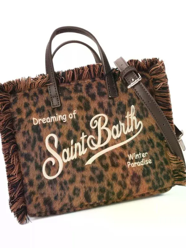 MC2 SAINT BARTH Mini Vanity Felt Bag With Leopard Print