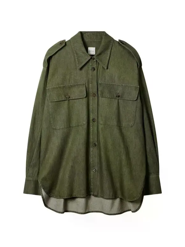 Paul Smith Olive Cotton-twill Utility Shirt
