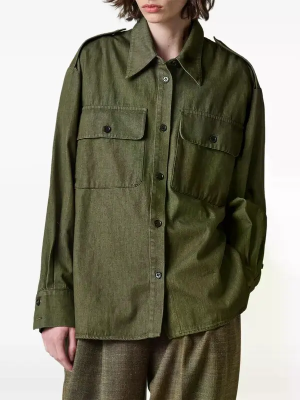 Paul Smith Olive Cotton-twill Utility Shirt