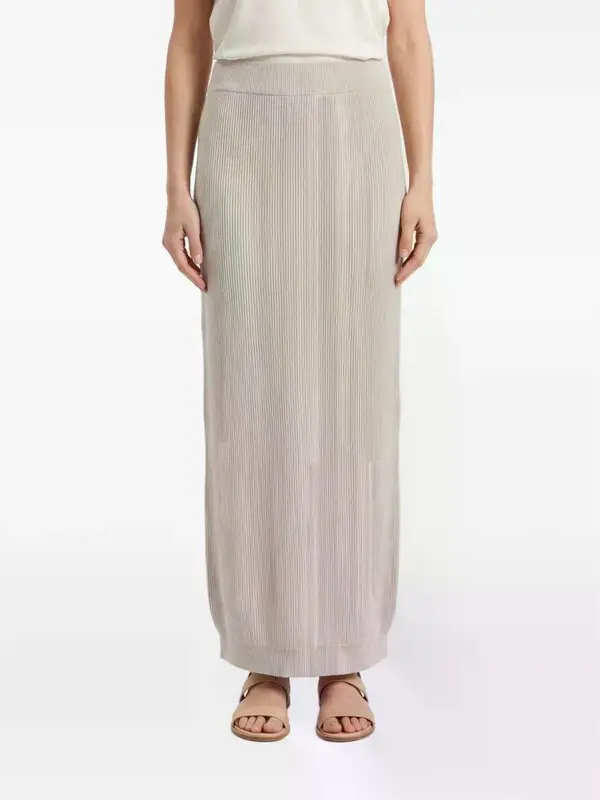Brunello Cucinelli Ribbed-knit Cotton Maxi Skirt