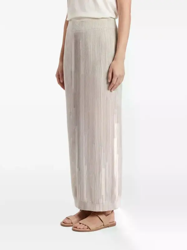 Brunello Cucinelli Ribbed-knit Cotton Maxi Skirt