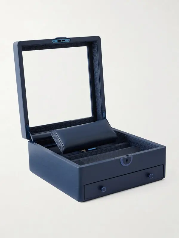 Wolf Watch Stand Box - Blue