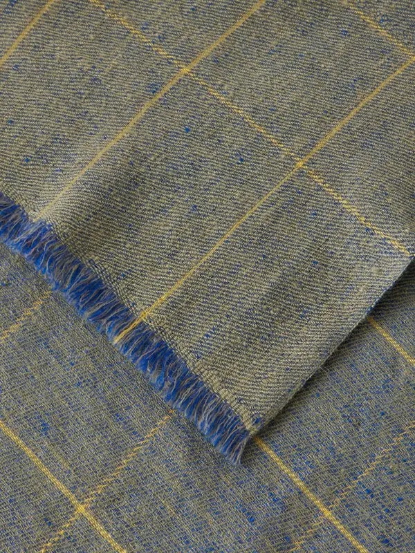 Anderson & Sheppard Frayed Checked Cashmere-twill Pocket Square