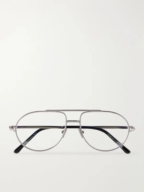 TOM FORD Aviator-style Titanium Glasses - Silver