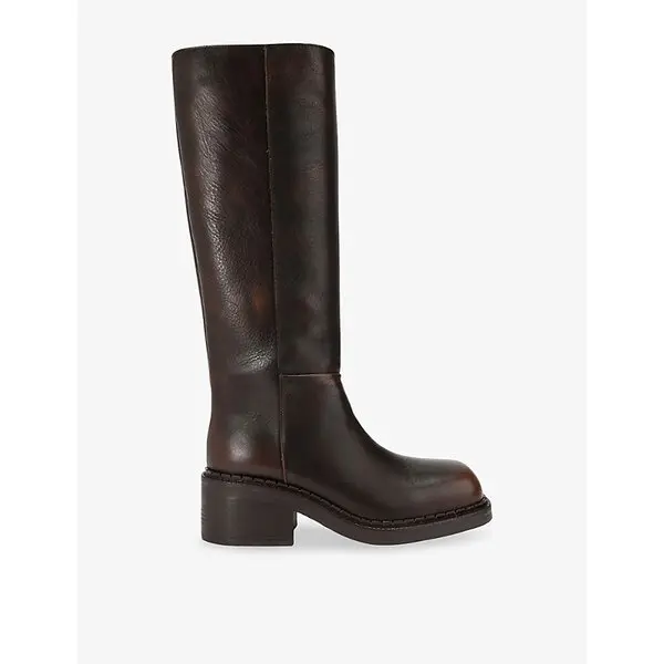 Steve Madden Davos Heeled Leather Knee-high Boots