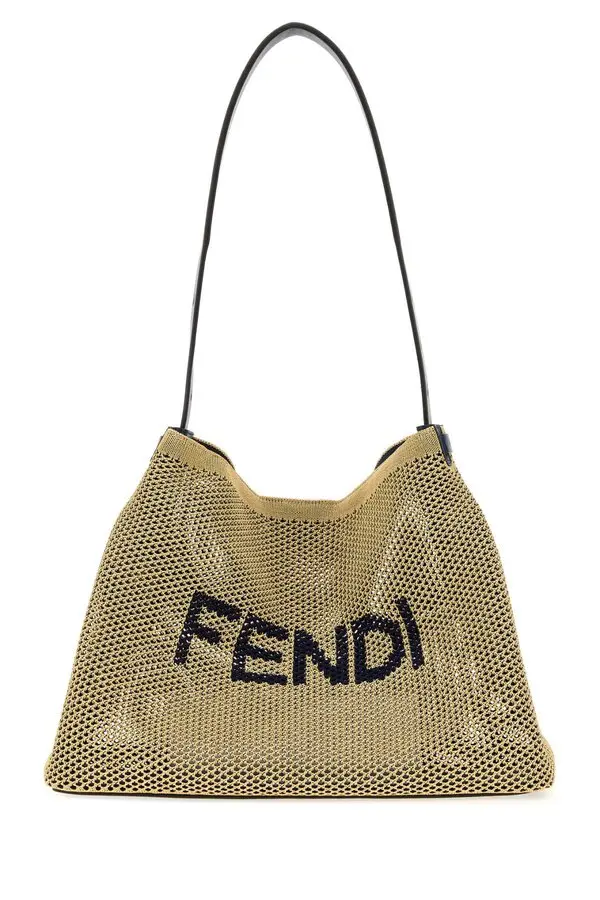 Fendi Raffia Large Hobo Soft Shopping Bag - Brown